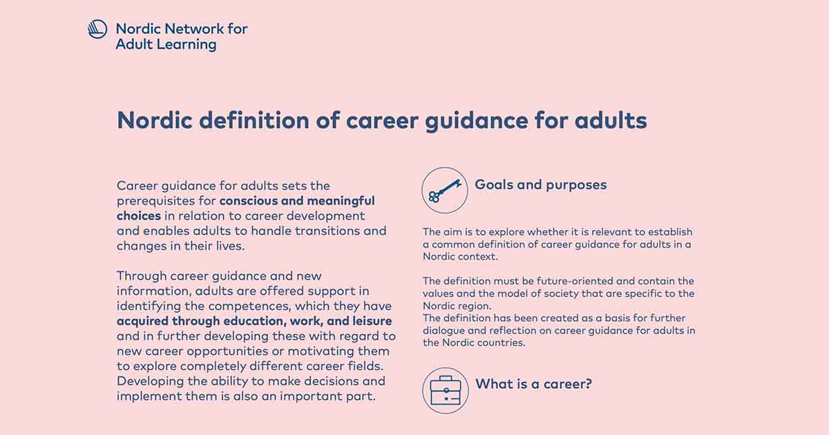 Nordic definition of career guidance for adults - NLL